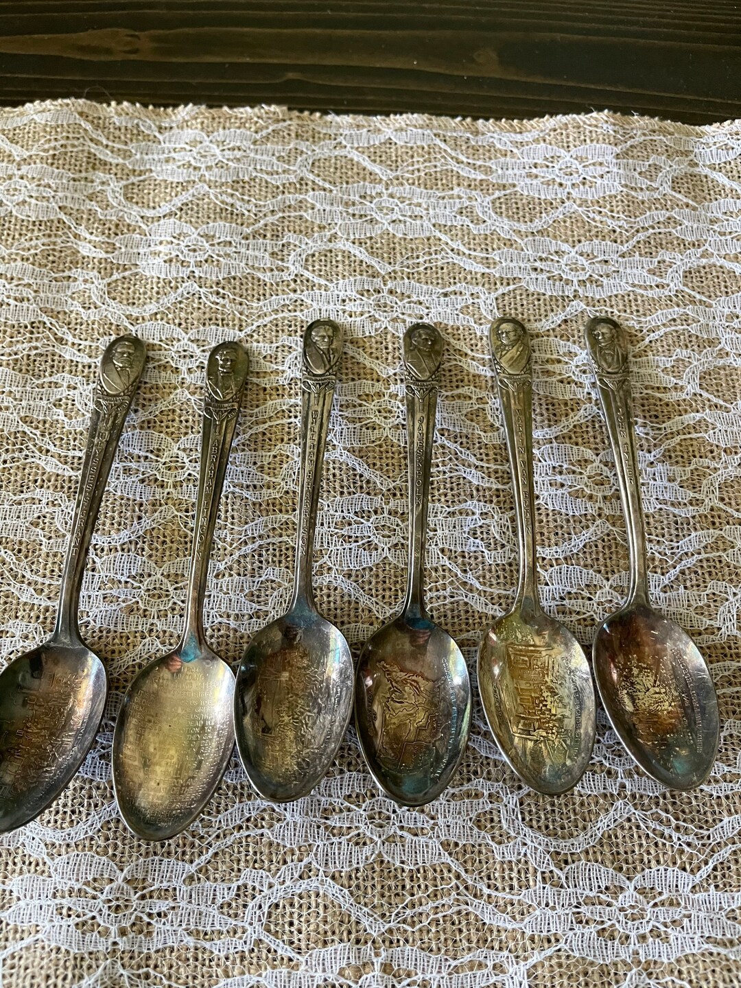 Set of Six Vintage Presidential Spoons - Etsy