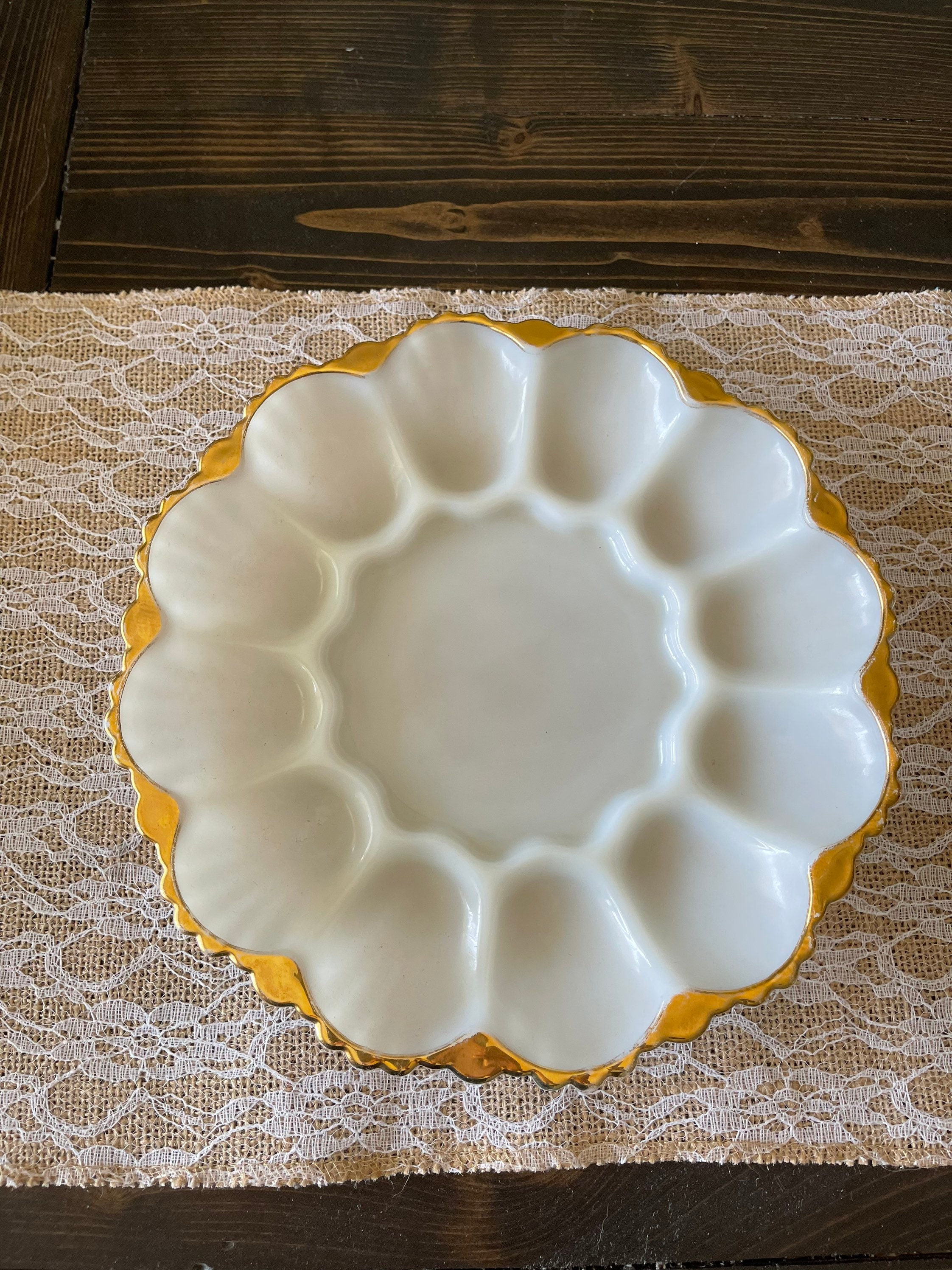 Vintage Milk Glass Deviled Egg Plate No Damage - Etsy