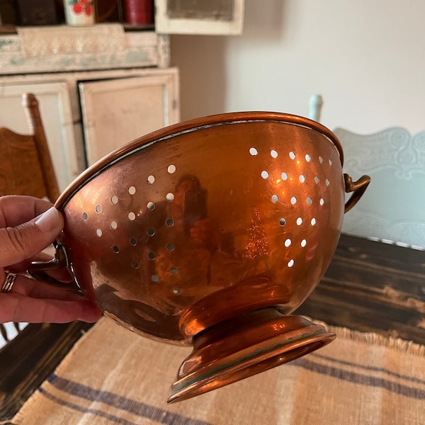Copper Colander - Etsy