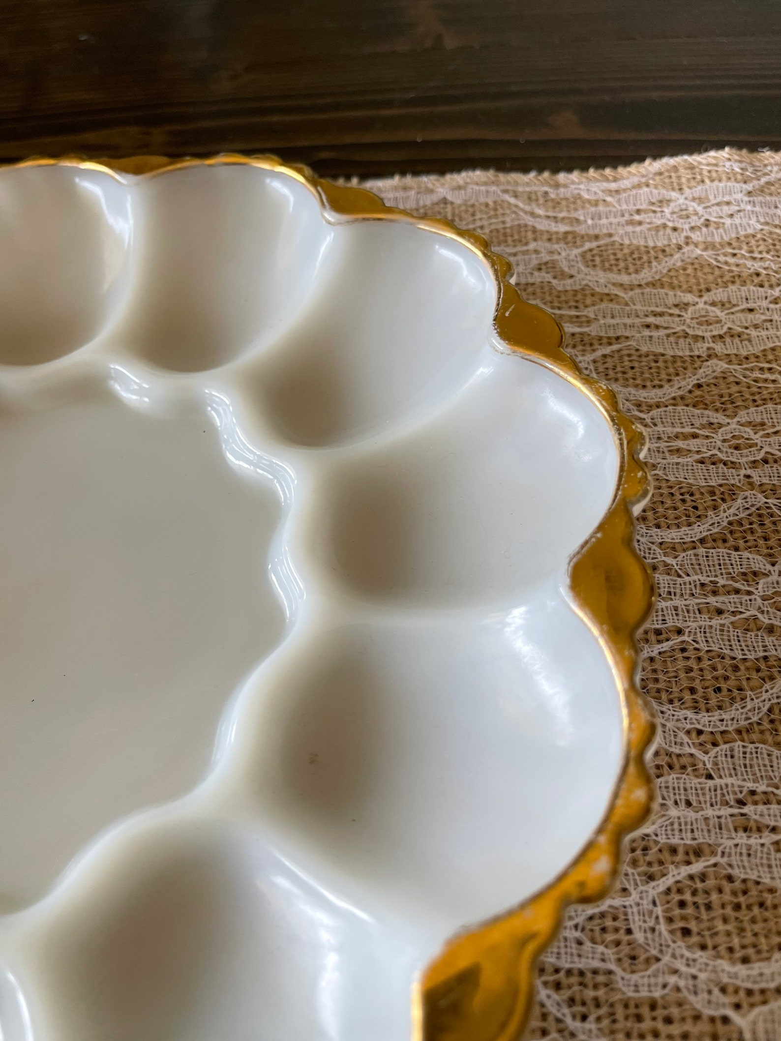 Vintage Milk Glass deviled egg plate no damage | Etsy