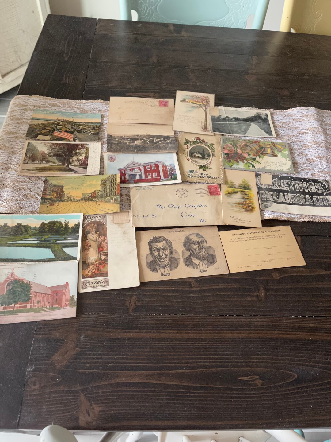 Lot 7 of Vintage Postcards Early 1900s With Stamps Estate Sale - Etsy