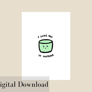 I Love You so Matcha Greeting Card, Birthday Card, Anniversary Card - Etsy