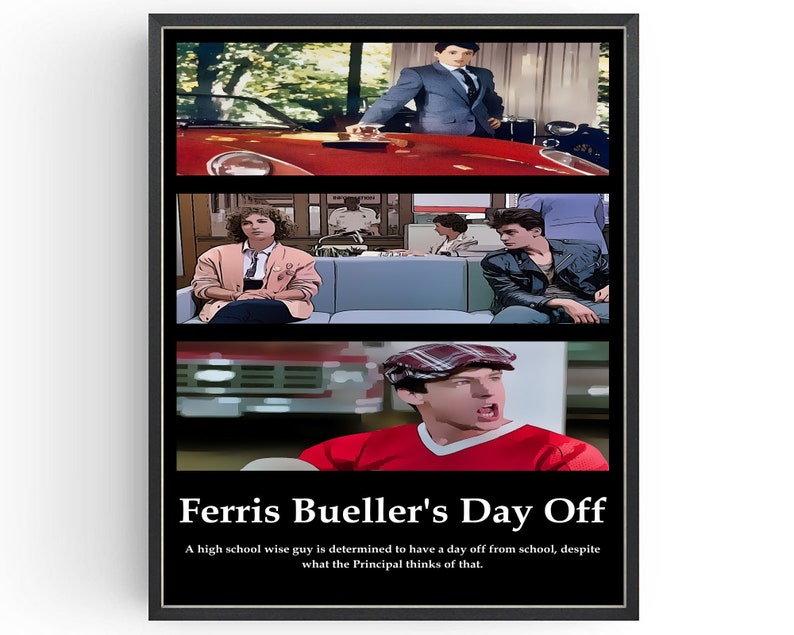 Ferris Buellers Day off Movie Poster John Hughes Films Bedroom - Etsy