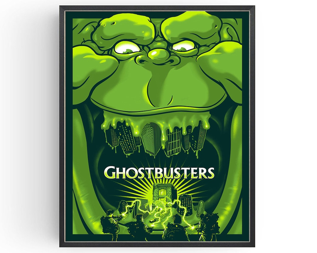 Ghostbusters Movie Poster: Slimer Horror Art Print - Etsy