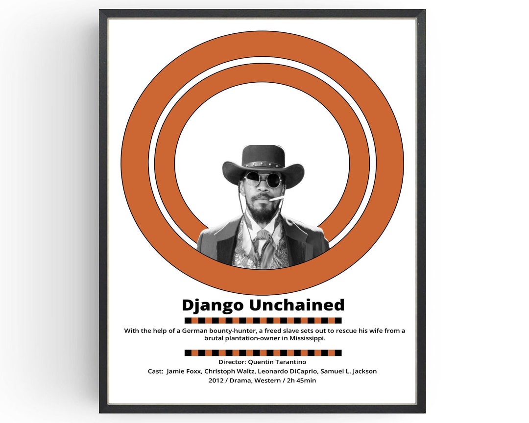 Django Unchained Poster Jamie Foxx Wall Art Man Cave Prints Birthday ...