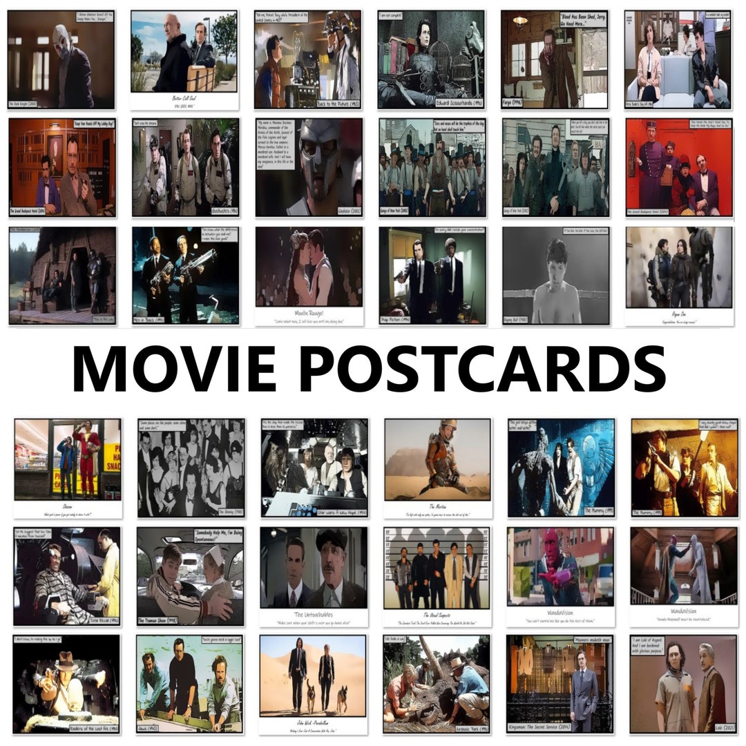 Movie Poster Postcards TV Series Mini Art Birthday Cards Comic Style ...