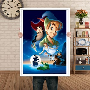 Peter Pan Movie Poster Captain Hook Wall Art Classic Films Disney ...