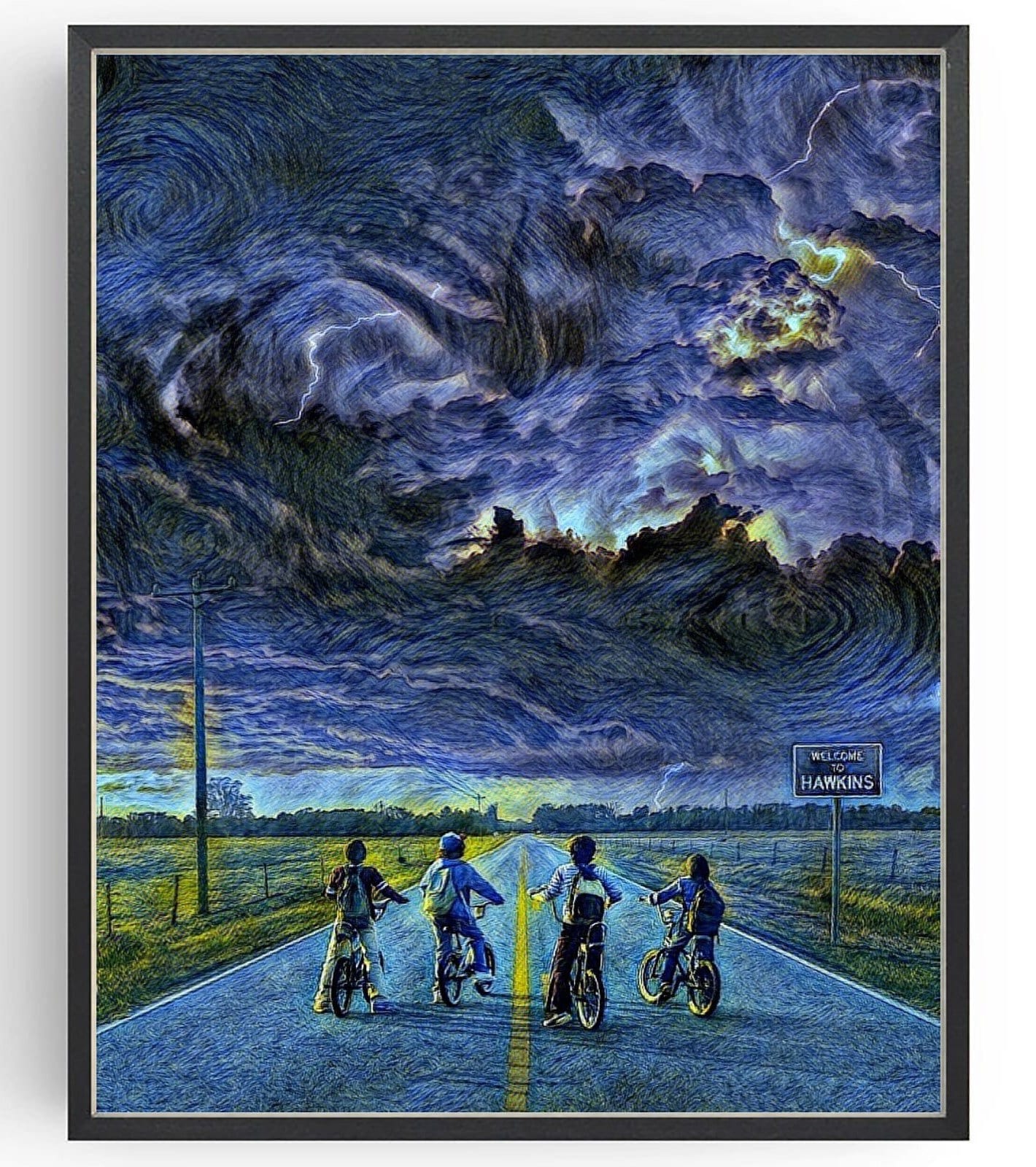 Stranger Things Starry Night Poster: Van Gogh Inspired TV Art - Etsy