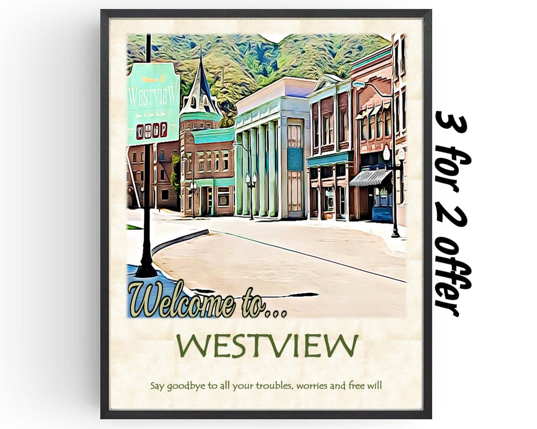 Wandavision Westview Travel Poster Marvel Superheroes Vintage Prints ...