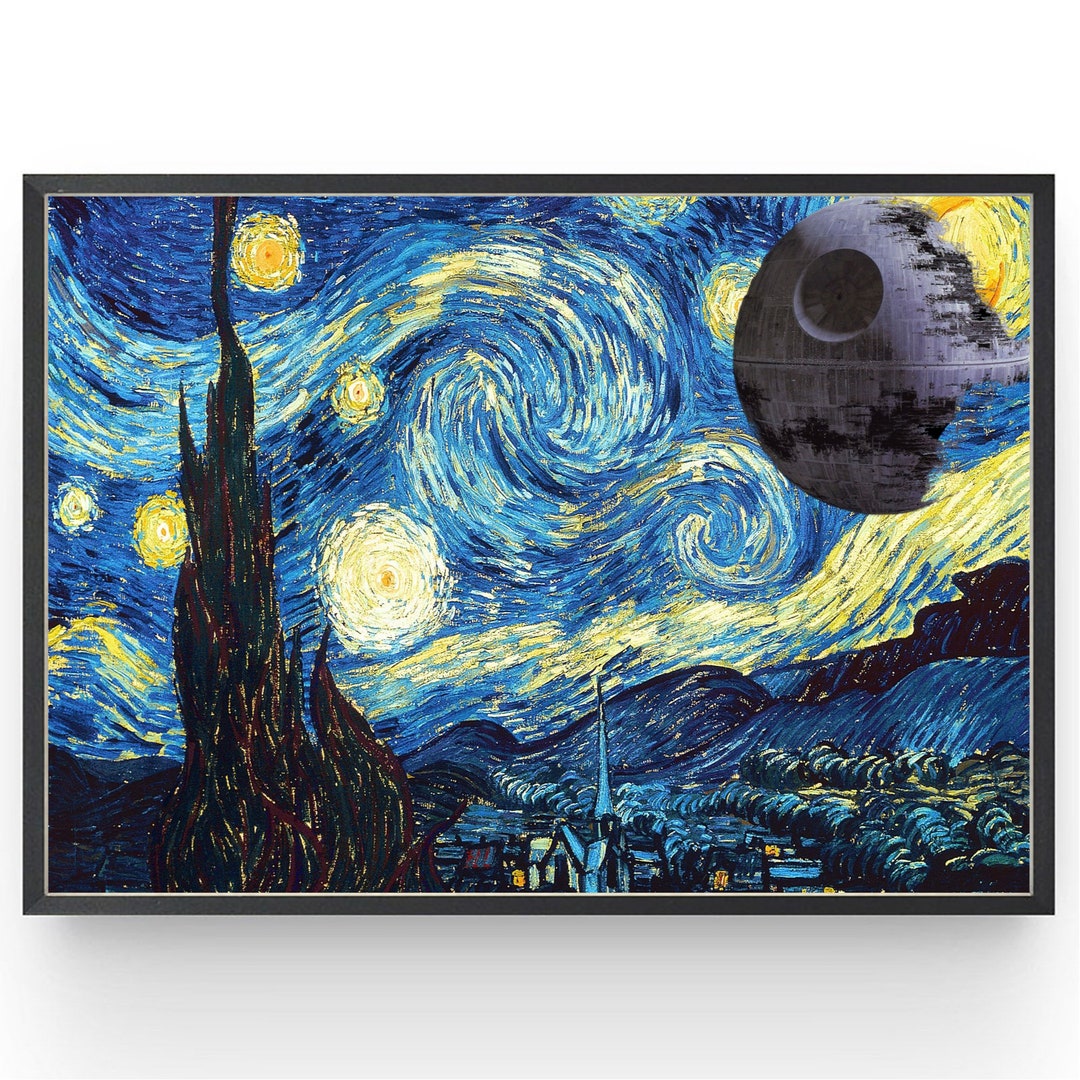 Star Wars Death Star Starry Night Poster Van Gogh Wall Art Classic ...