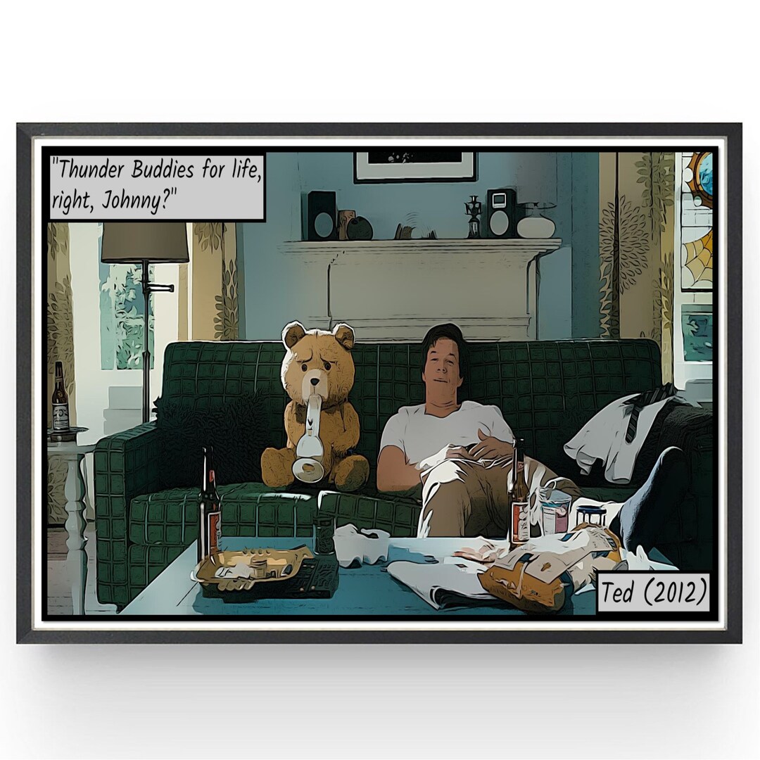 Ted Movie Poster: Mark Wahlberg Comic Art Print - Etsy