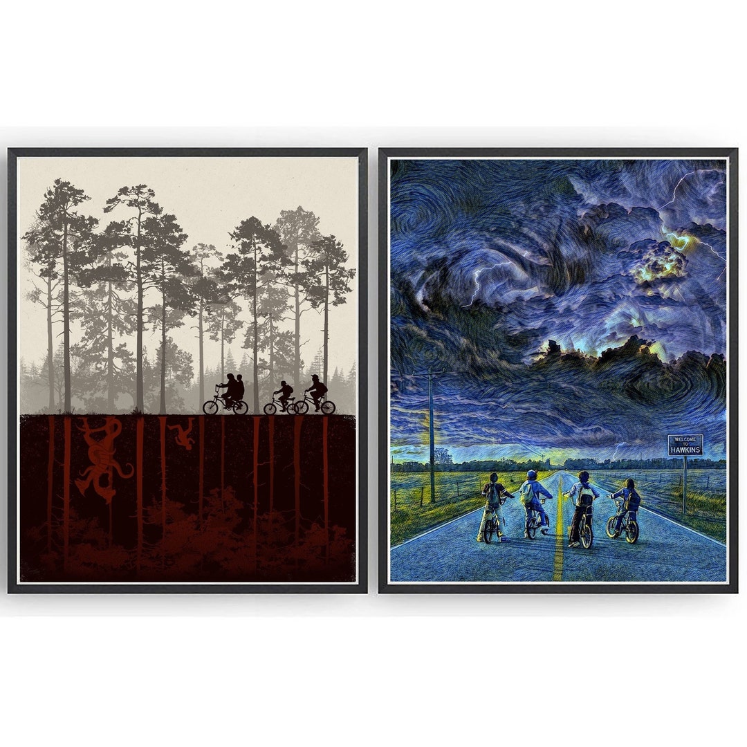 Stranger Things Posters Upside Down Print Bedroom Wall Art Man Cave Birthday Gifts Under 20 - Etsy
