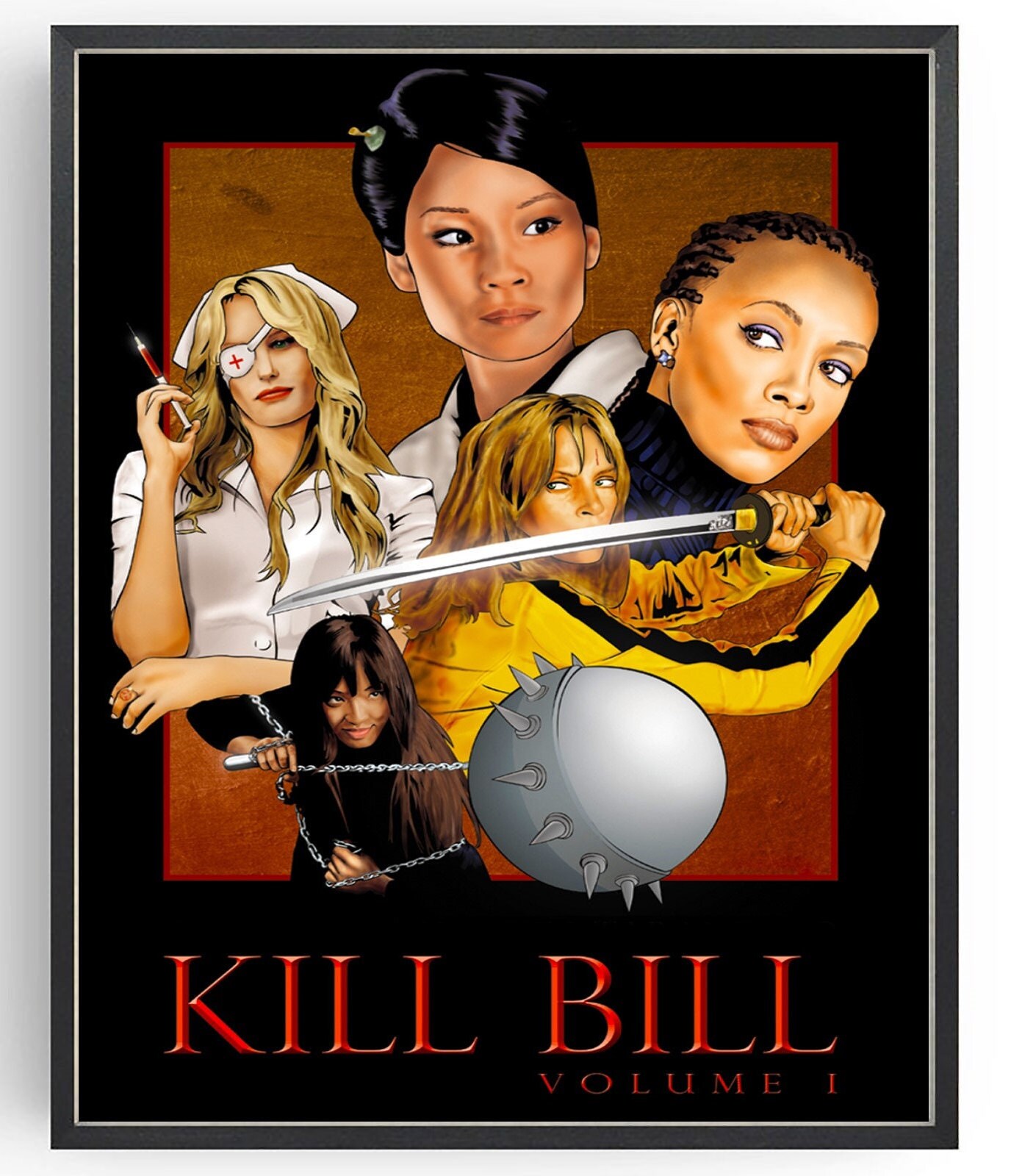 Kill Bill Movie Poster Tarantino Films Wall Art Classic Films Man Cave ...