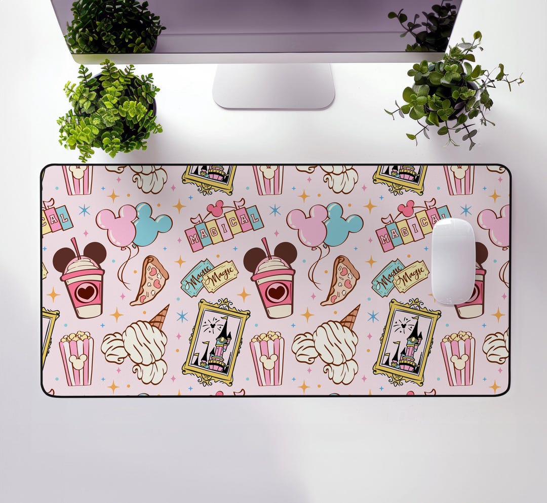 Magical Mickey Themed Desk Mat, Fun Mousepad for Gamers, Cute Office ...