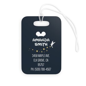 Personalized Acrylic Disney Luggage Tag, Disneyland Luggage Tag With ...