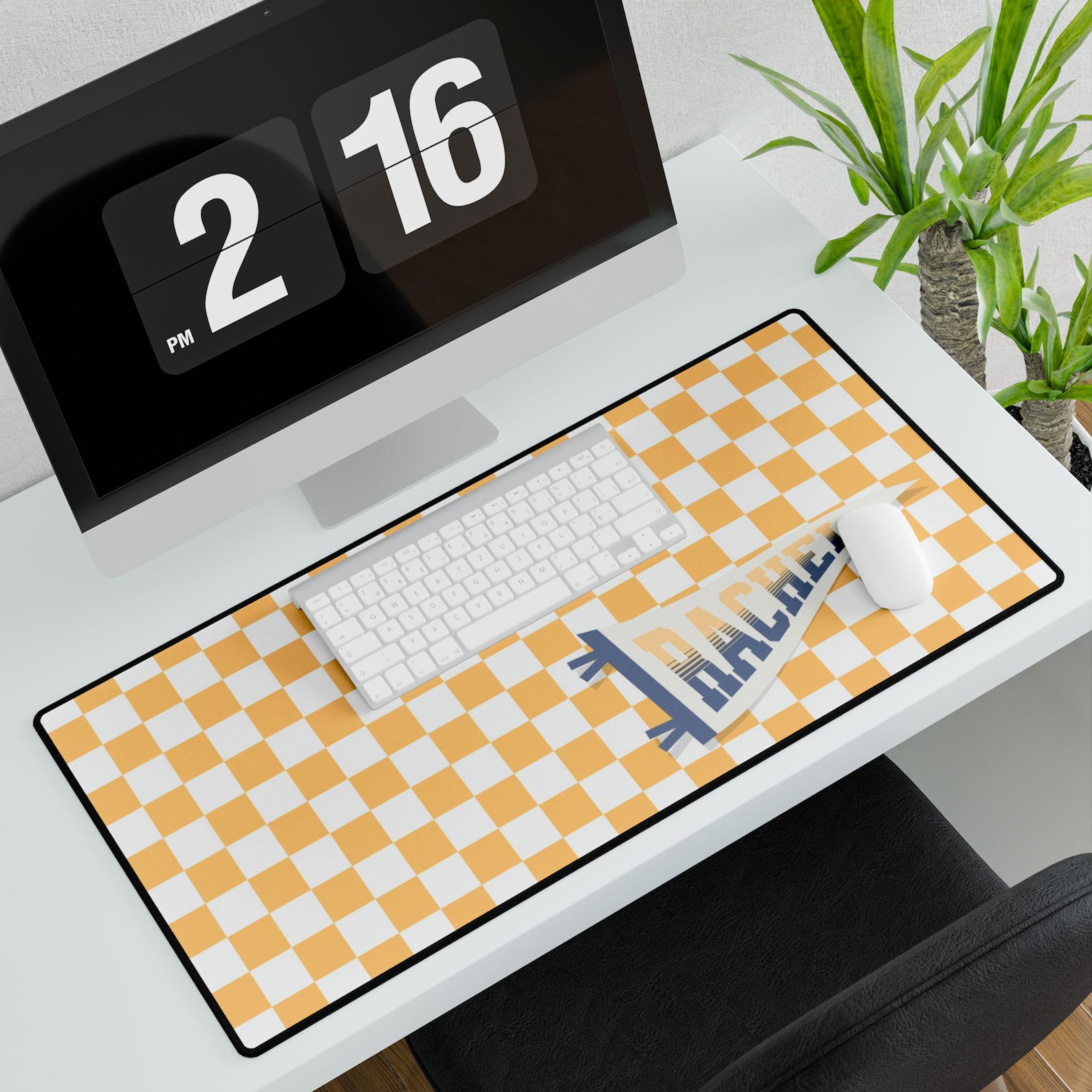 Personalized Checkered Desk Mat, Dorm Room Desk Mat, Student Office ...