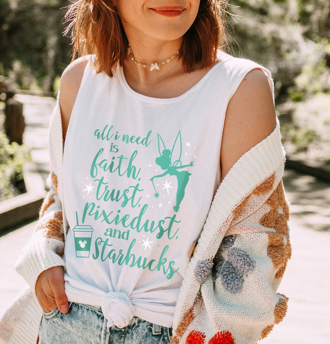 Faith Trust Pixie Dust Starbucks Unisex Tank Top, Tinkerbell Tank Top ...