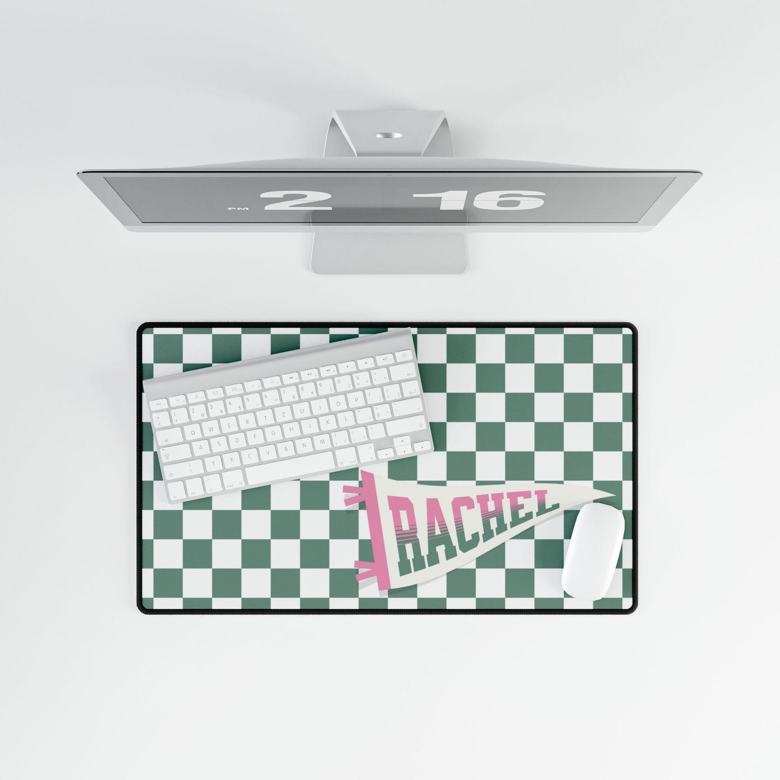 Personalized Checkered Desk Mat, Dorm Room Desk Mat, Student Office ...