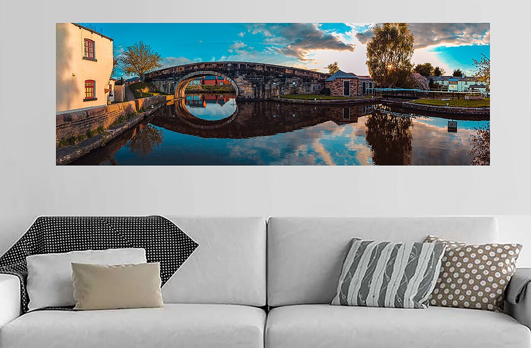 Top Locks Bridge No.1 Panorama Burscough Canal Rufford - Etsy UK