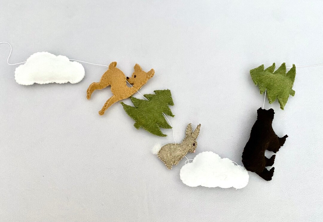 Felt Woodland Animal Garland Woodland Animal Nursery Wall - Etsy