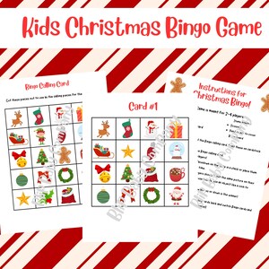 Printable Christmas Bingo for Kids, Kids Christmas Activity, Printable ...
