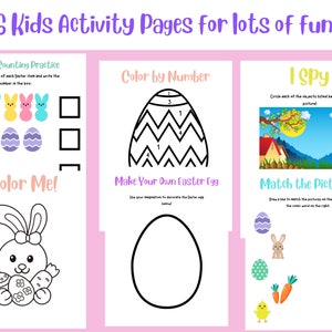 Printable Kids Easter Activity Book, Spring Coloring Pages (digital ...