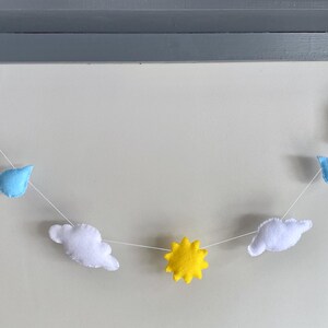 Felt Sun and Raindrops Garland, You Are My Sunshine Nursery Wall Decor ...