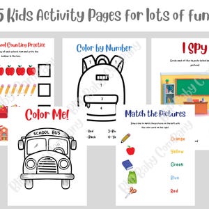 Printable Back to School Activity Packet, Preschool Digital Activity ...