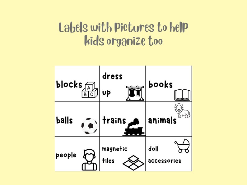 Printable Playroom Labels Toy Storage Organization Labels - Etsy