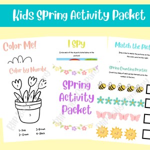 Printable Spring Activity Packet, Kids Spring Digital Activity, Spring ...