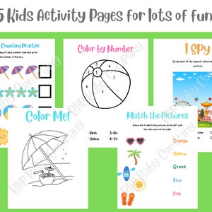 Printable Summer Activity Packet, Kids Summer Digital Activity, Summer ...