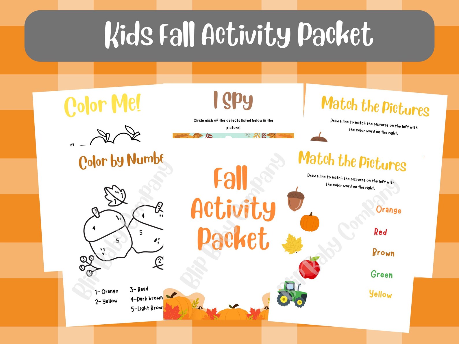 Printable Preschool Fall Activity Packet, Printable Fall Pre-k Learning ...
