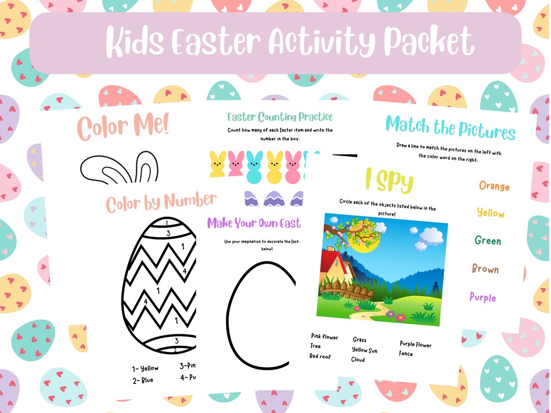 Printable Kids Easter Activity Book, Kids Spring Activity Pages ...