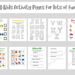 Printable Kids Kindergarten Readiness Activity Packet, Pre-k Digital ...