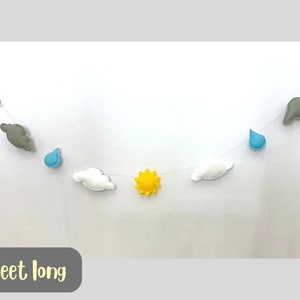 Felt Sun and Raindrops Garland, You Are My Sunshine Nursery Wall Decor ...