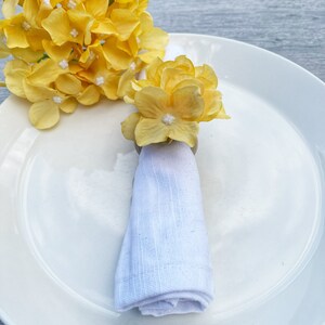 Flower Napkin Rings, Napkin Holder, Hydrangea Napkin Rings, Wedding ...