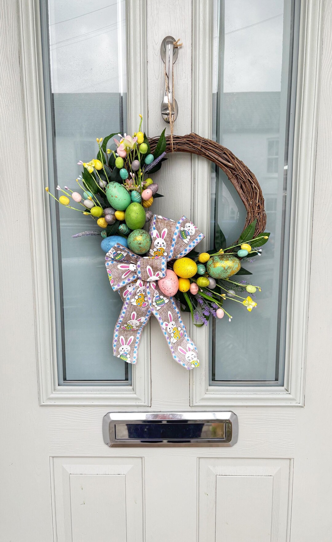 Easter Wreath for Front Door, Spring Wreath, Yellow Wreath, Easter ...