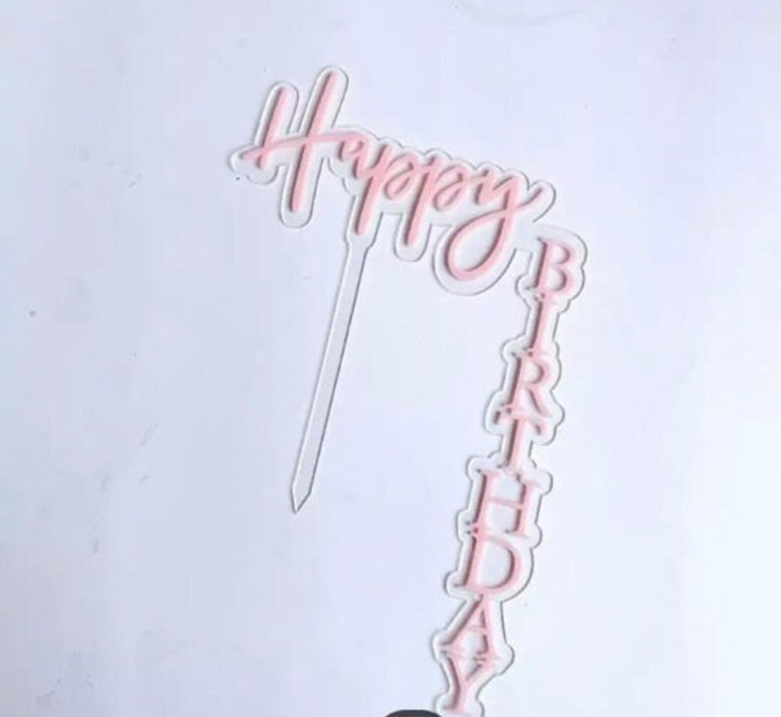 Floating Top and Side Cake Topper Happy Birthday Rose Gold - Etsy UK