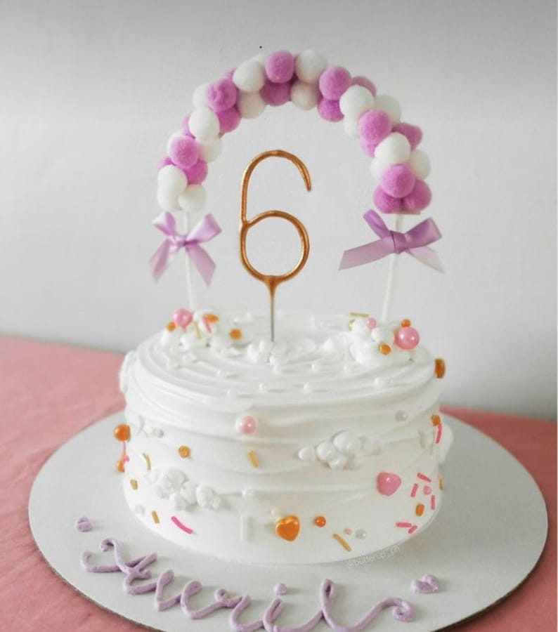 Pastel Pom Pom Arch Cake Topper: Birthday, Baby Shower - Etsy