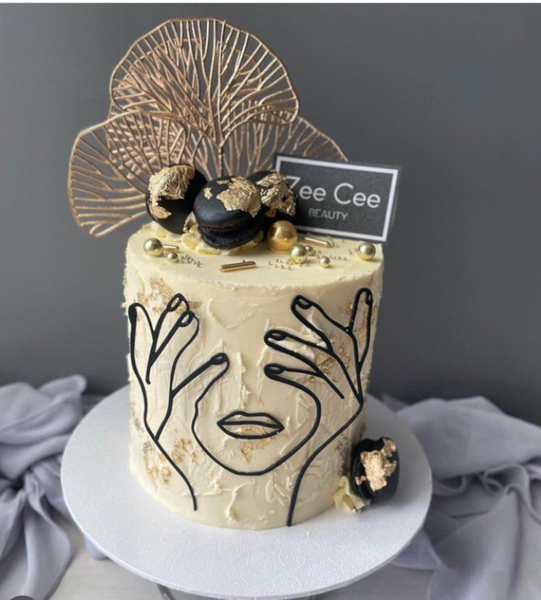 Line Silhouette Cake Topper | Line Art | Ladies Hands and Mouth ...