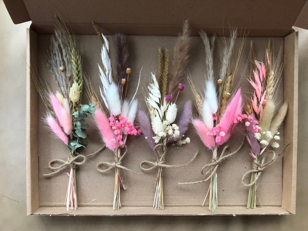 Set of Dried Flower Posies (pink) |bridesmaid Proposal | Table Setting ...