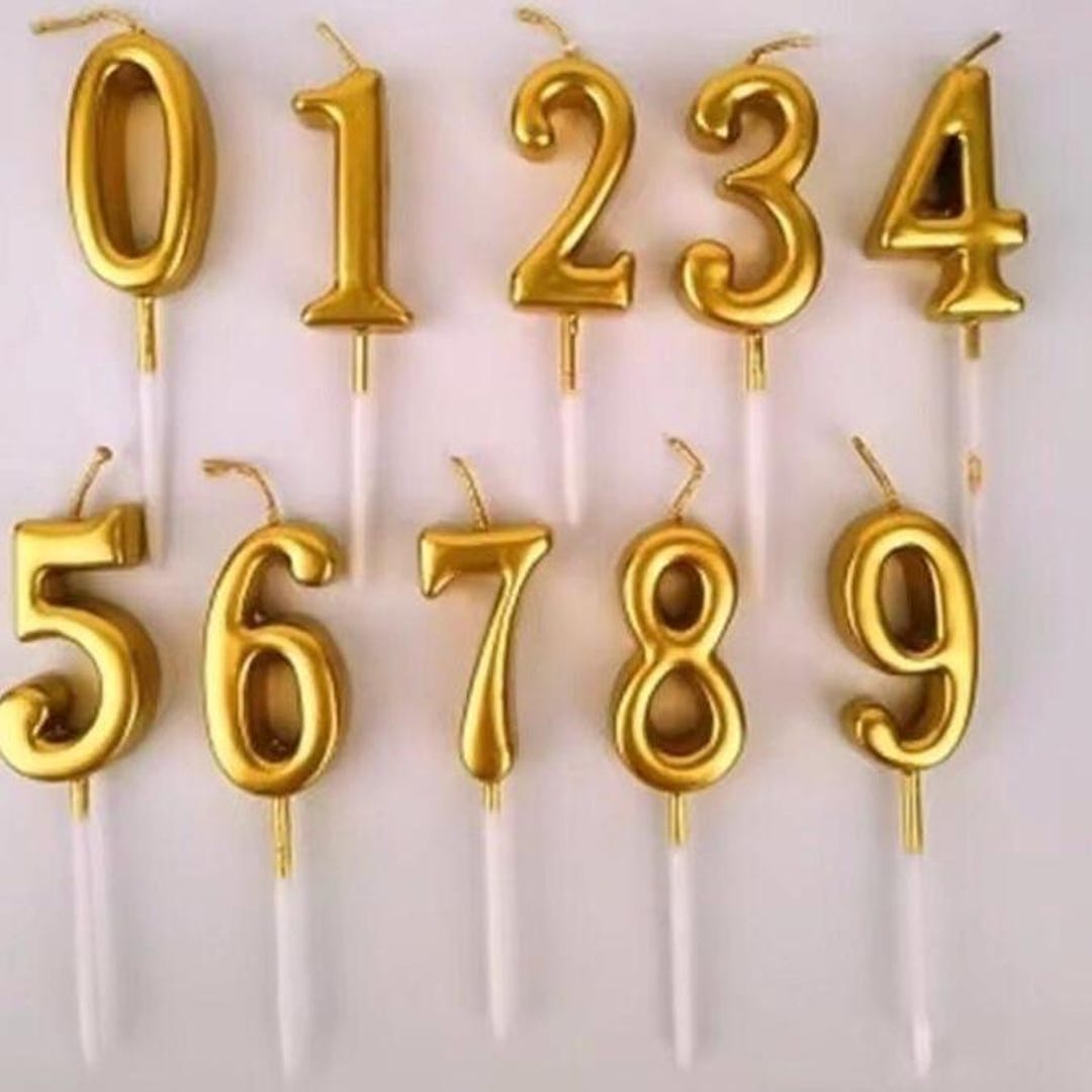 Gold Number Mini Candles Birthday Age Candles Cake Picks Cake ...