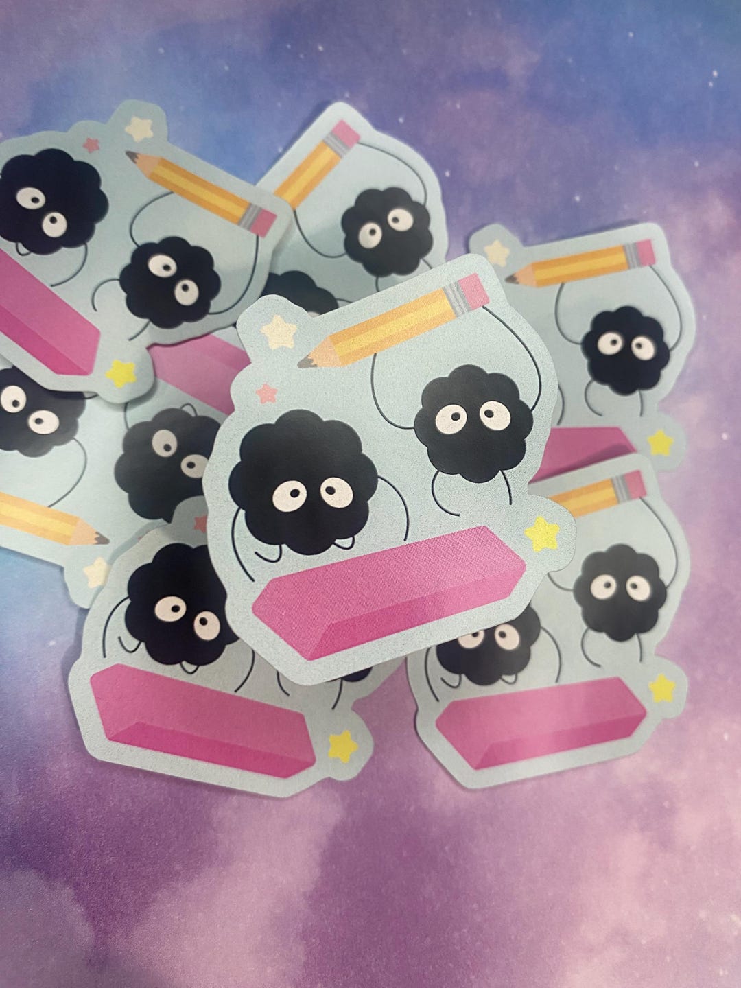 Soot Sprite Helper 2” Stickers | Holding Pencil & Eraser Design ...
