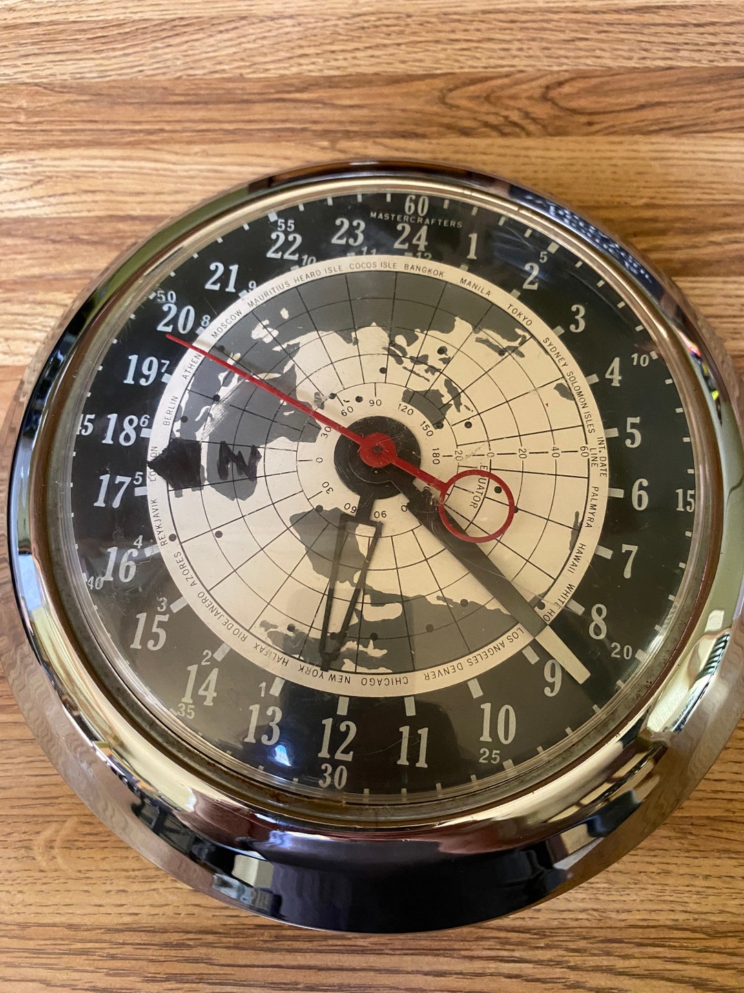 Vintage 1960s Master Craft World Electric Clock - Etsy