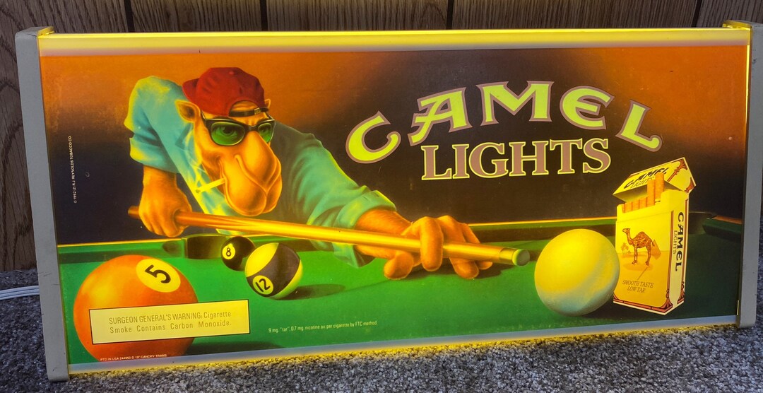 Vintage Lit Camel Lights Sign - Etsy
