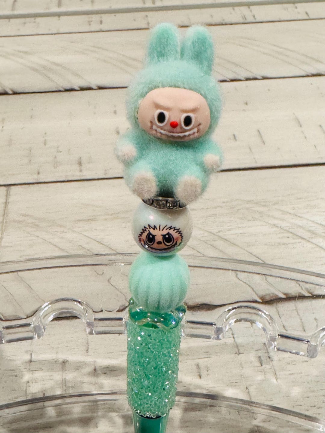 Fuzzy Green Labubu Beaded Pen - Etsy