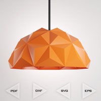 Modern Paper Lamp Shade, Printable Lampshade HEXA, Papercraft Pdf ...