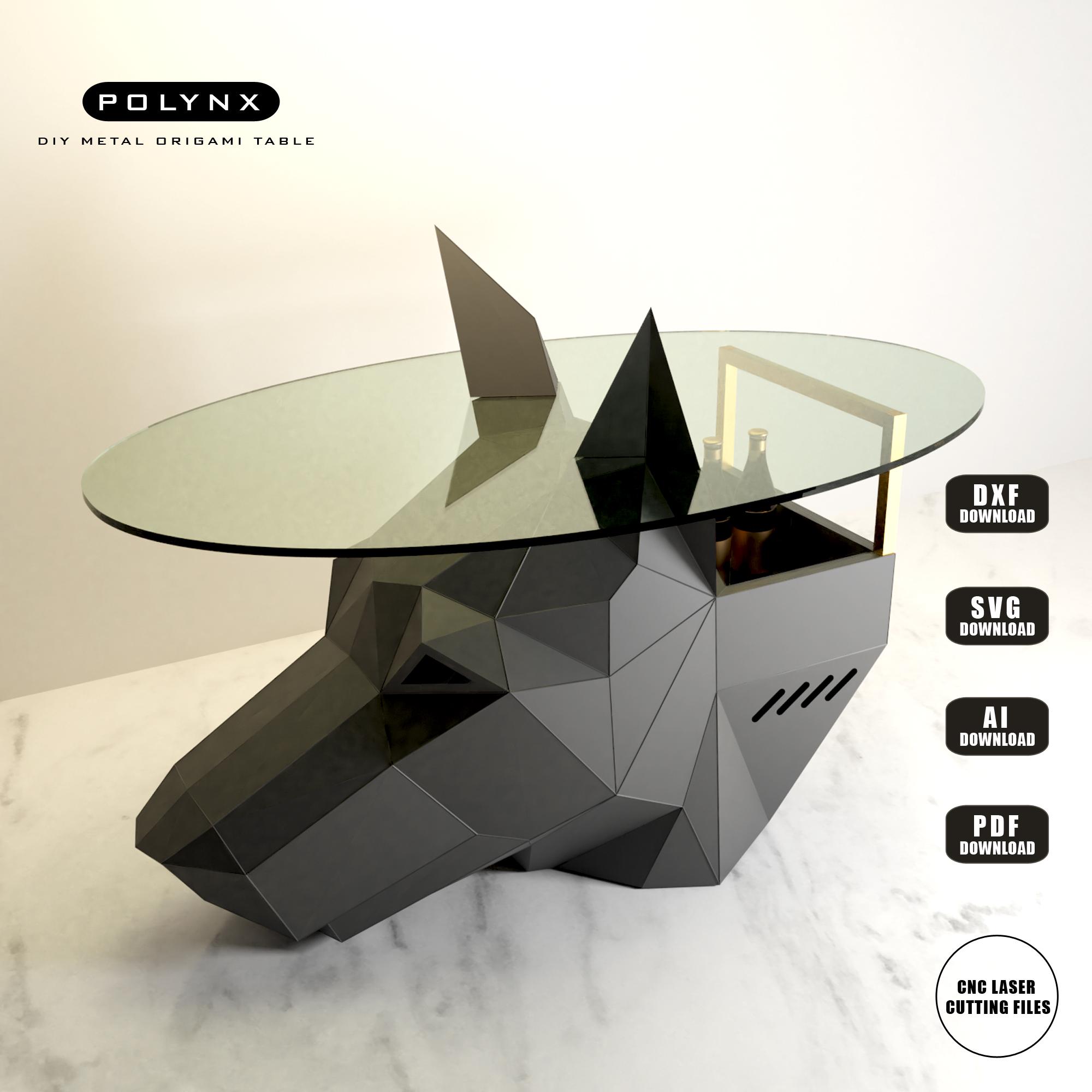 Metal Origami Table Base Template DXF File for CNC Cutting / Parametric ...