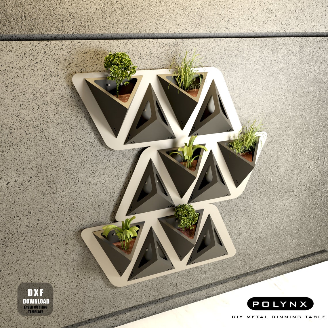 Metal Planter Template in DXF File, Metal Planter Pots Laser Cutting ...