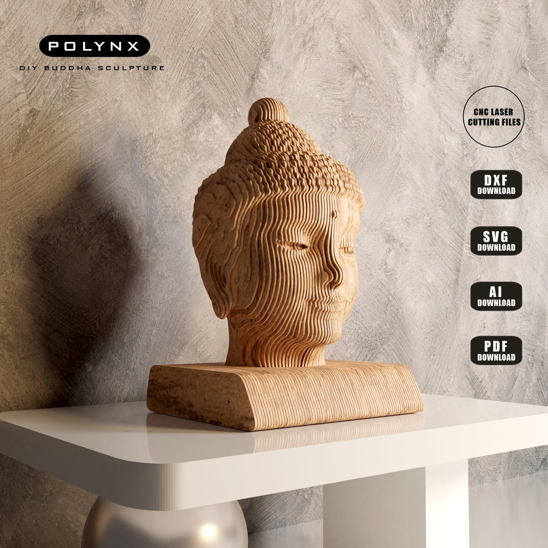 Parametric Buddha DXF and PDF Files for Laser Cutting, Wooden Buddha ...